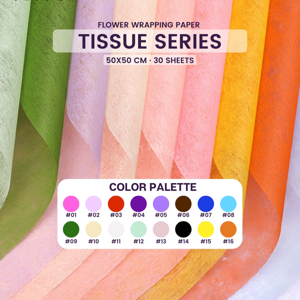 [28Sheets] 50x50cm TISU Flower Wrapping Paper Tissue Paper Gift ...