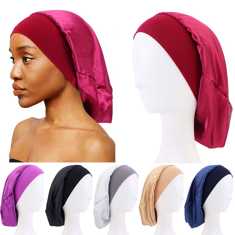 SFG Soft Headcover Night Sleep Hat Satin Bonnet Hair Care Chemo Cap ...