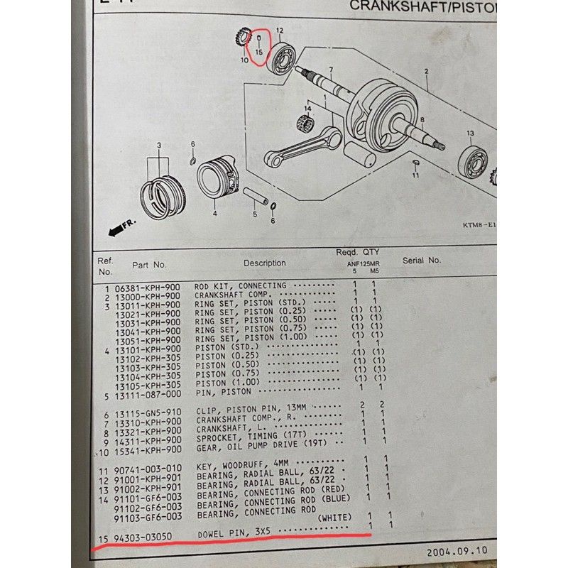 Honda Wave 125 / S / X Crankshaft Pin Knock 3X5 Original | Shopee Malaysia