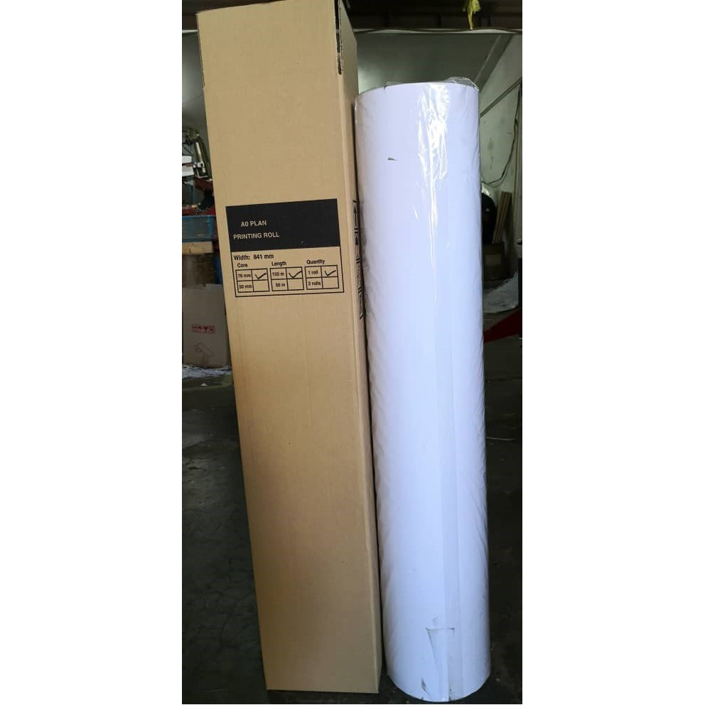 AO Plan Printing Roll / Plotter Paper (80GSM) 841mm x 150 meter x 3"ID ...