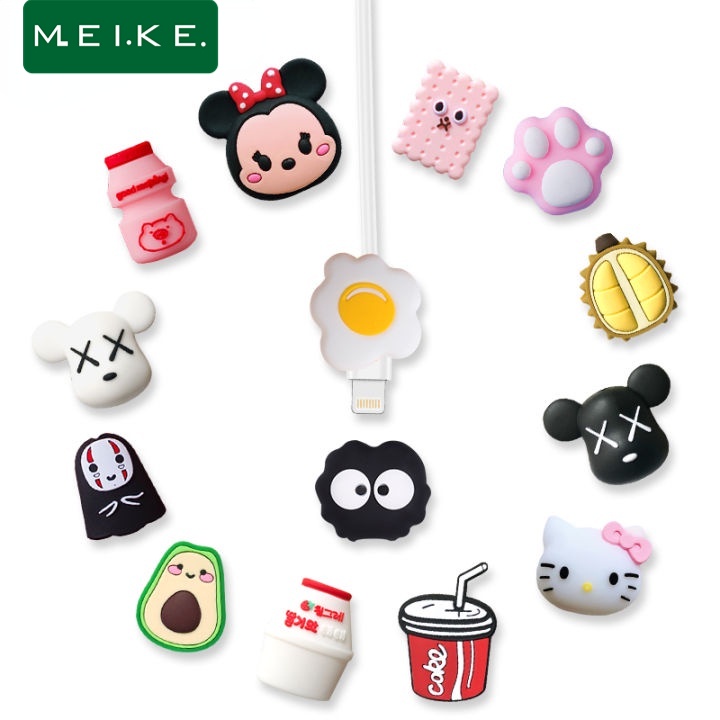 MEIKE Randomly Send Kawaii Cute Animal Cartoon Cable Protector Bite Winder Organizer USB ...