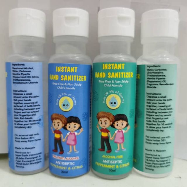 Eco Me🍀 Gel Hand Sanitizer 30ml 75% Ethanol Alcohol (Botol Biru) or ...