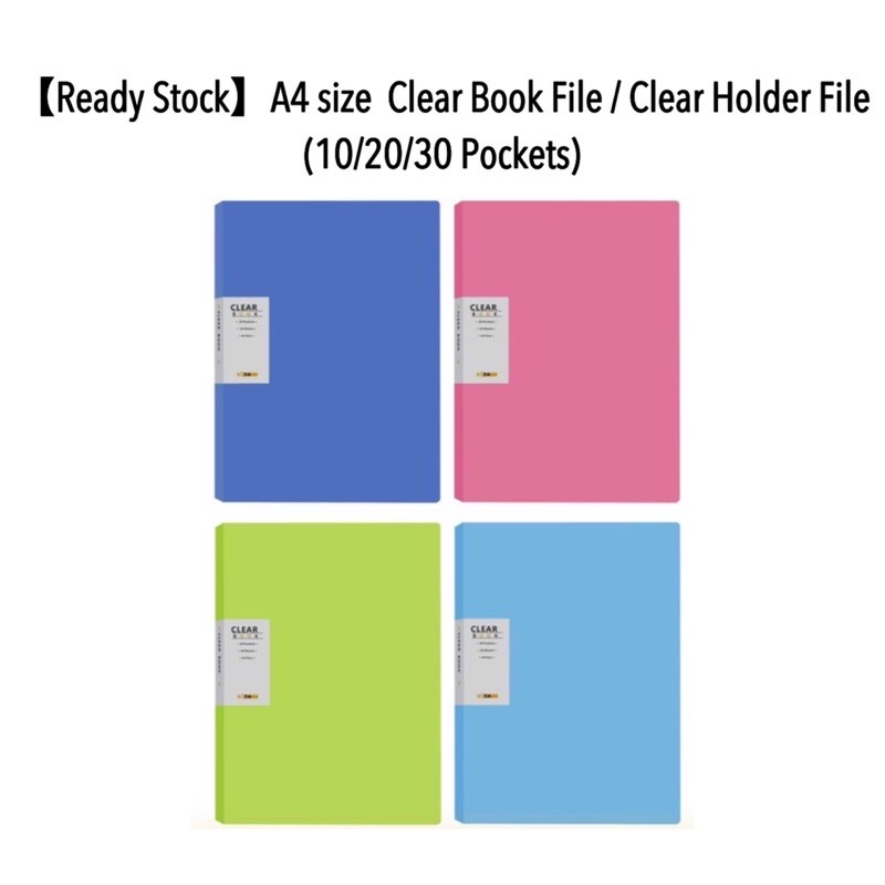 【CP】A4 Size Clear Book File/ Clear Holder File/ Pocket File | Shopee ...