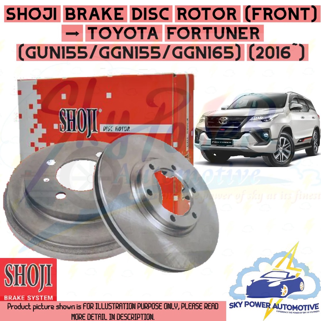 SHOJI TOYOTA FORTUNER GUN155 / GGN155 / GGN165 (2016~) BRAKE DISC ROTOR ...