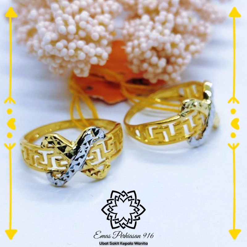 🔥TAHAN LASAK🔥Cincin Emas Gucci X-Man Gold Ring 916/22k | Shopee Malaysia