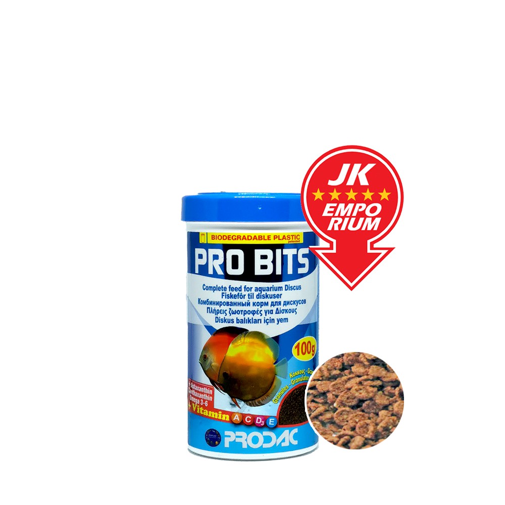 Prodac Pro Bits 100g 500g Slow Sinking Makanan Discus Fish Food ...