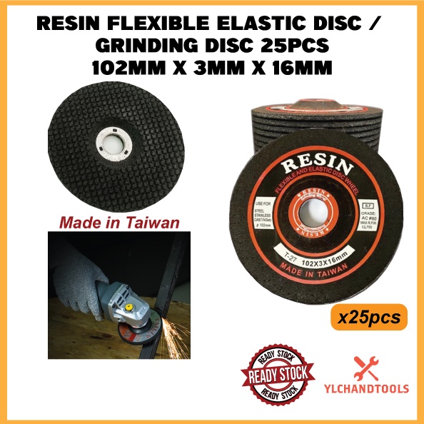 RESIN FLEXIBLE ELASTIC DISC WHEEL#80 -25PCS / GRINDING DISC 4" 102MM X ...