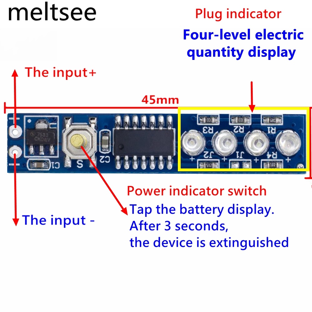 1S/2S/3S/4S Lithium Battery Capacity Indicator LED Display Board Power ...