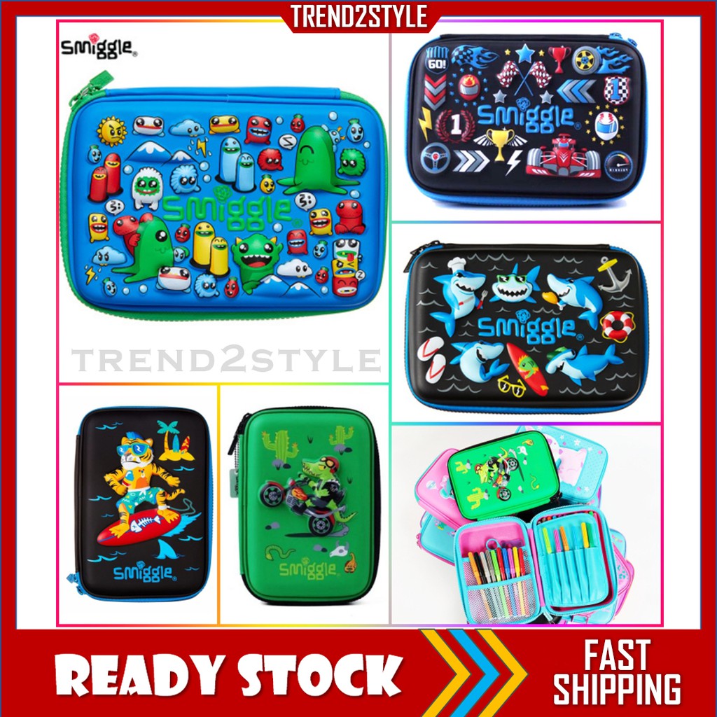 Smiggle Hard Top Pencil Case Box For Kids School Design Boys | Shopee ...