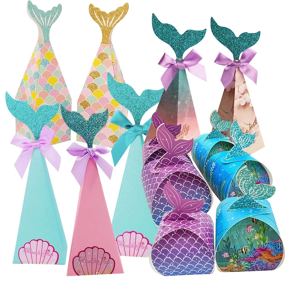 Mermaid Tail Paper Boxes Cookies Candy Packaging Box for Mermaid ...