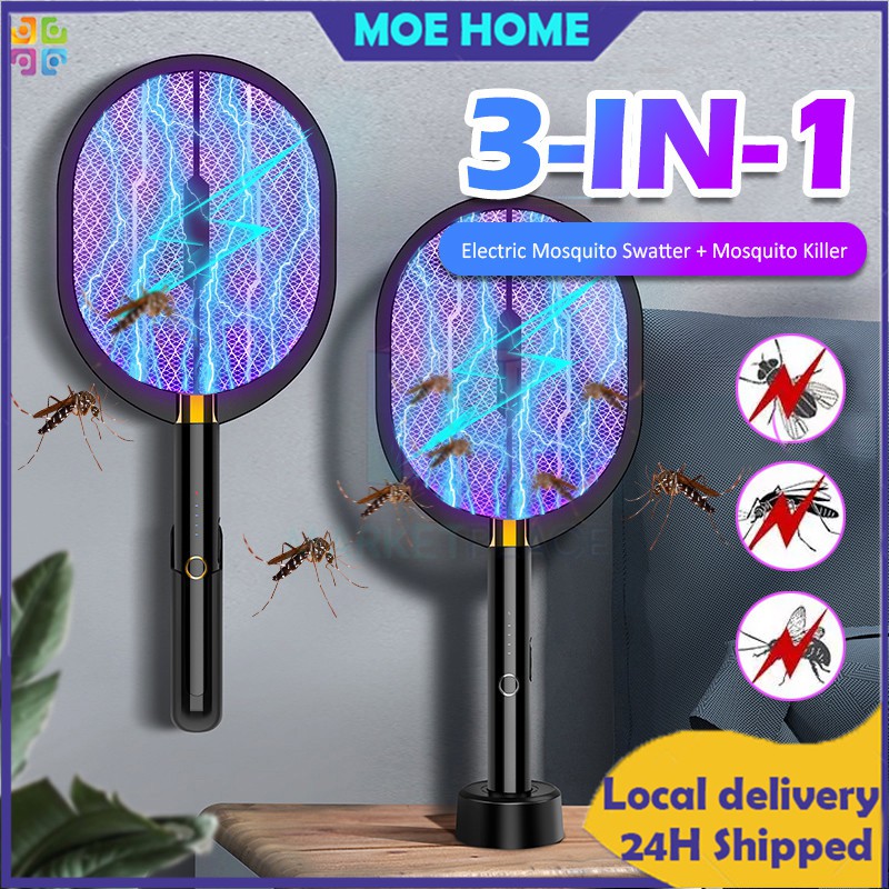 電蚊拍Racket Electric Nyamuk 3 In 1 USB Mosquito Electric Insect Raket ...