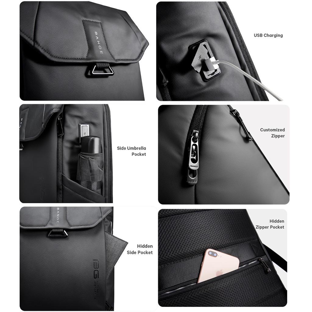 Bange Jade Laptop Backpack Water-Resistant and Multi Compartment USB ...