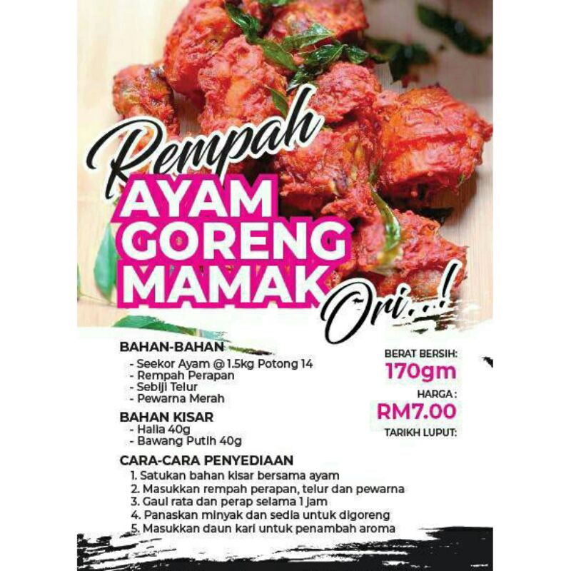 REMPAH AYAM GORENG MAMAK ORI | Shopee Malaysia