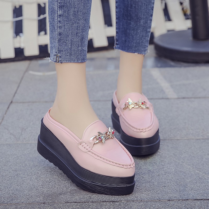 Elegant Women's Wedges Shoes 9cm Heels Slip On Platforms Size 35-39 ...