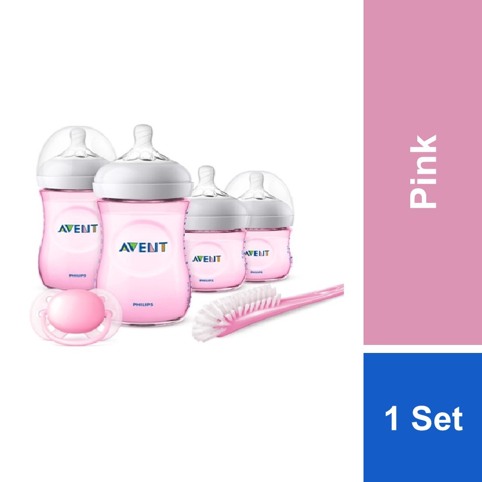 Philips Avent Natural Baby Bottle Newborn Starter Set (Pink) SCD290/13 ...