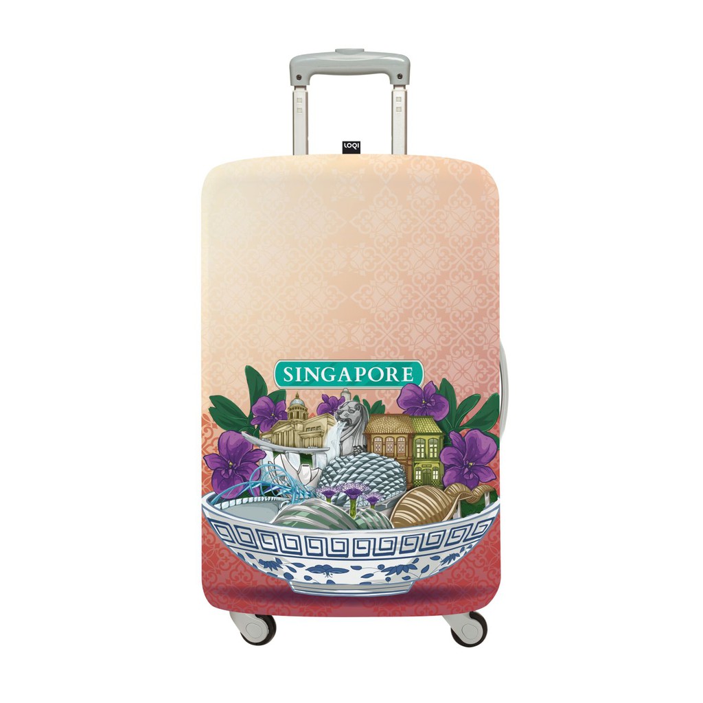 LOQI Urban Large Luggage Cover - Sights of Singapore (27" - 30 ...