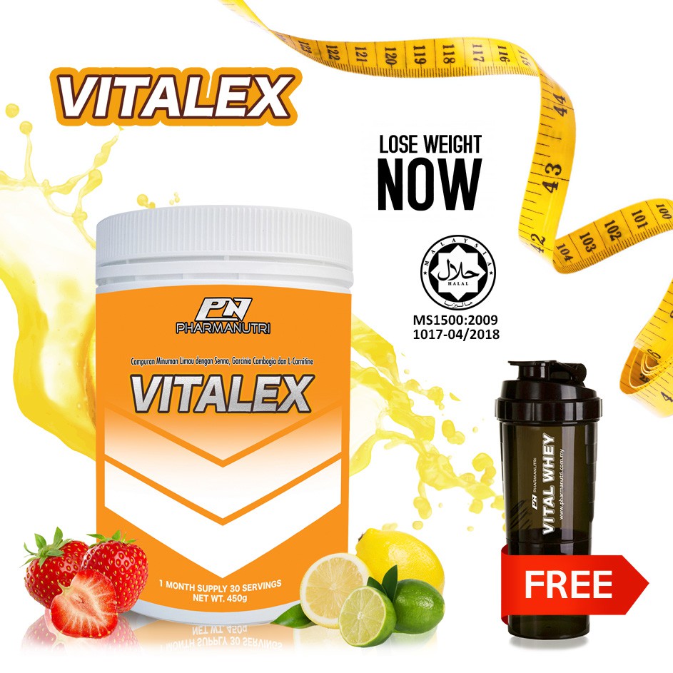 Vitalex-Fat Burner Jakim Halal Detox - 30 Servings+Free 3-In-1 ...
