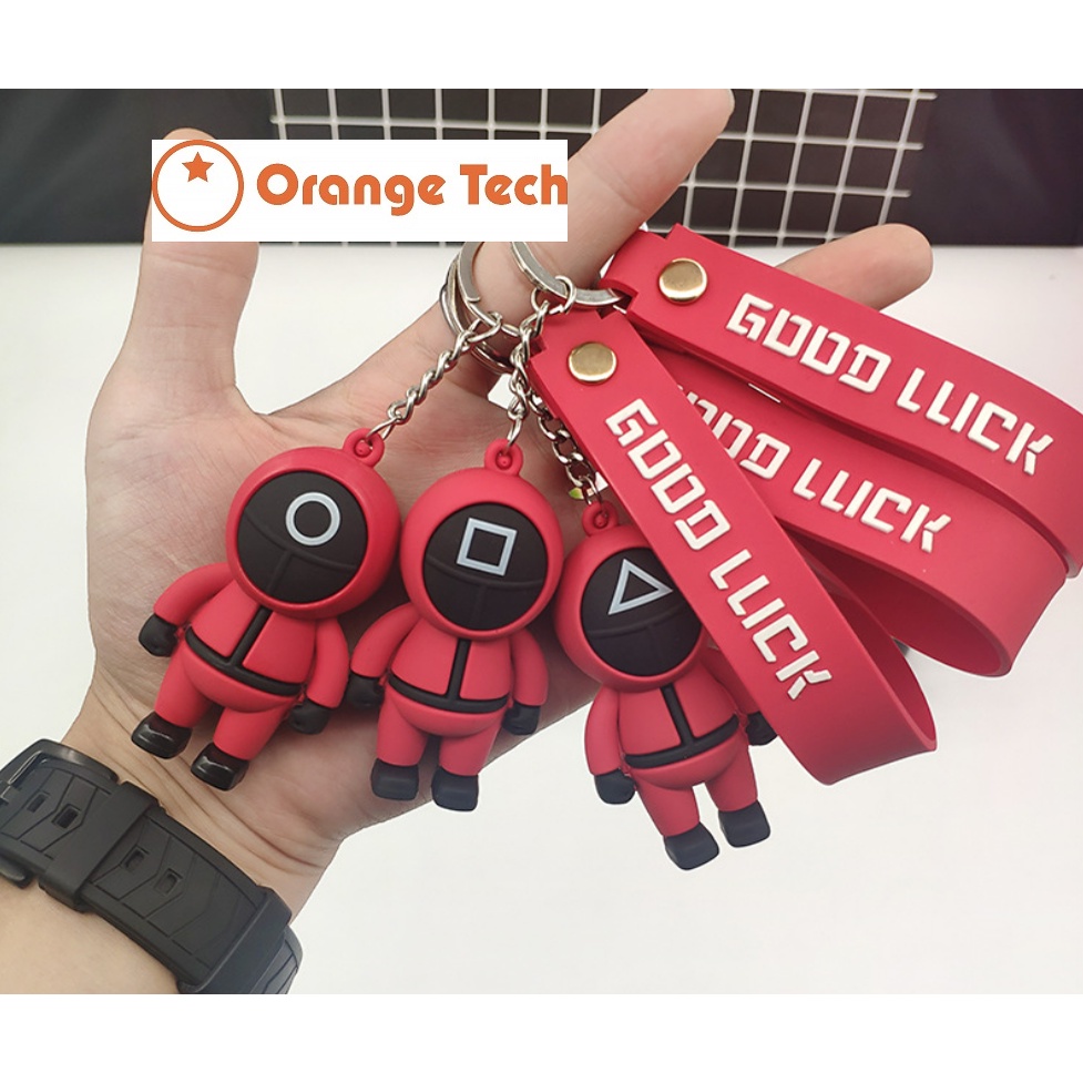 3D Squid Game Keychain Masked Little Red Man Keyring Funny Doll Gifts ...