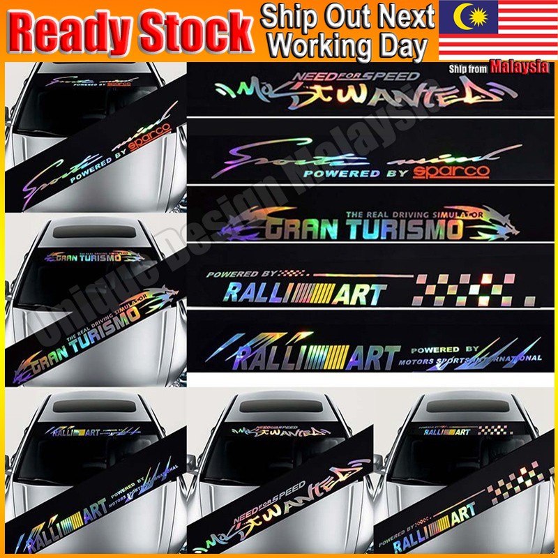 New Laser Reflective Letters Car Front Window Windshield Decal Stickers ...
