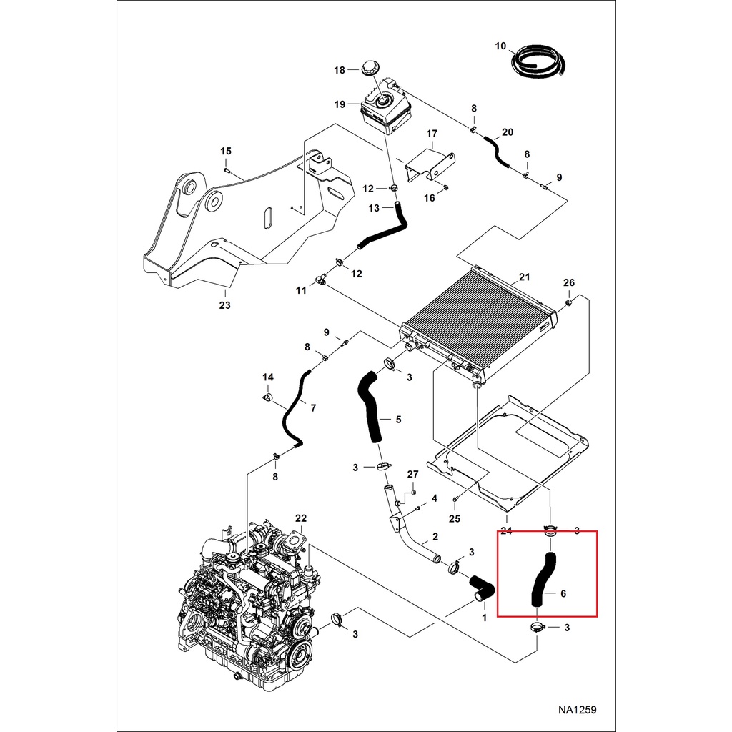 BOBCAT S630 SKID STEER LOADER TOP 6# RADIATOR HOSE | Shopee Malaysia