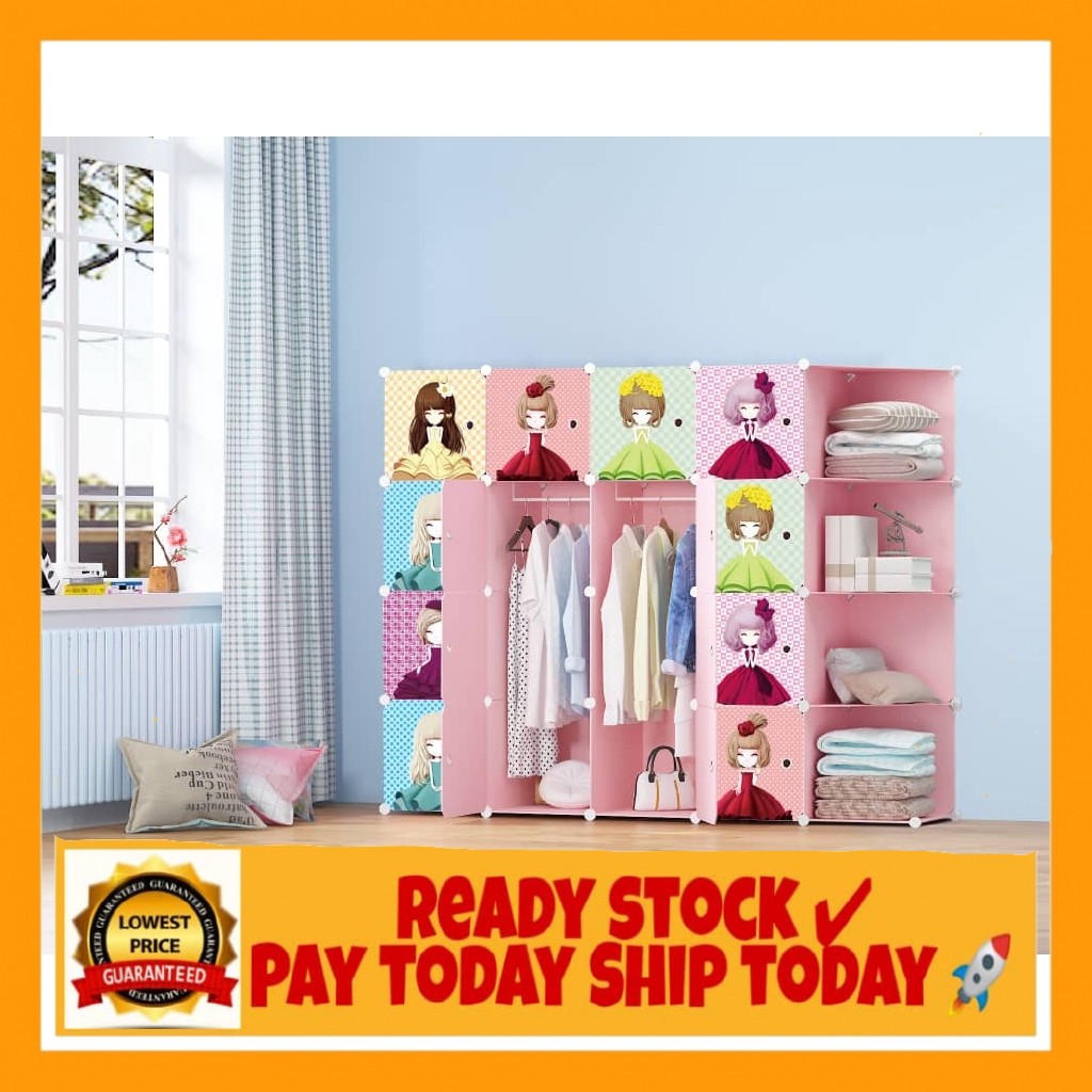 FLOWER GIRL CR 16C DIY Rack Storage Cabinet Wardrobe Corner Rack With ...