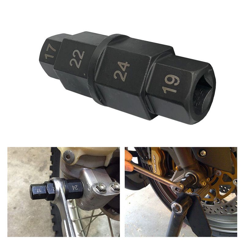 Front Rear Motorcycle Wheel Axle Spindle Tool Hex Key Socket 17 19 22 ...