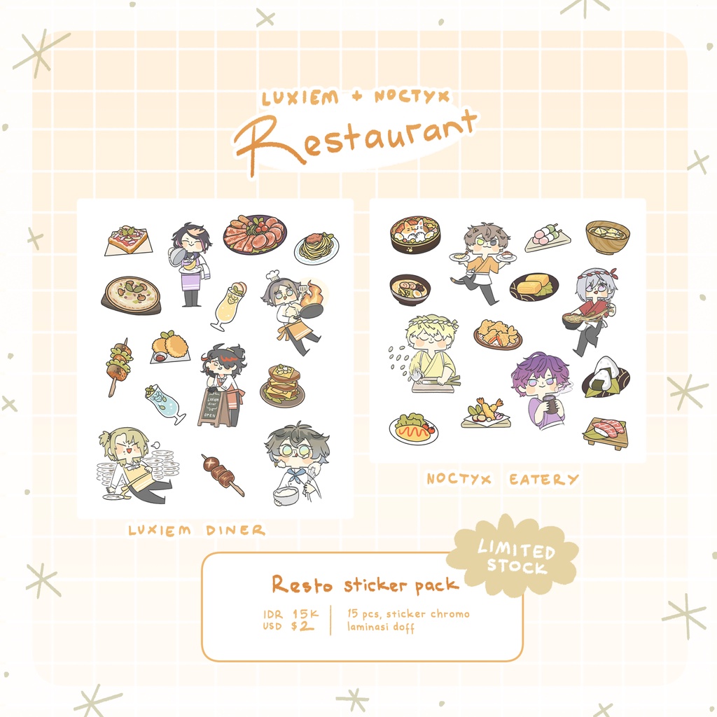Luxiem Noctyx RESTAURANT Sticker Pack Nijisanji | Shopee Malaysia