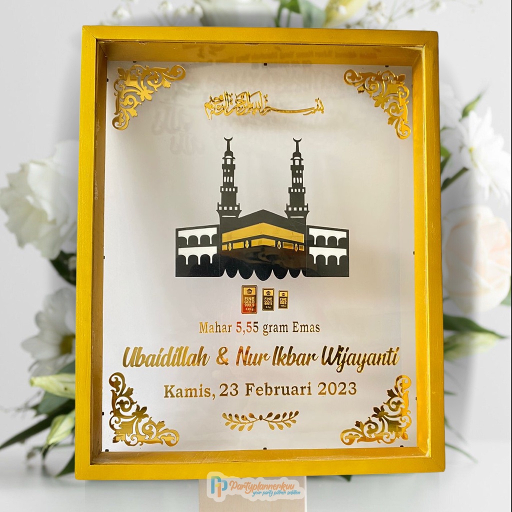 KAYU Partyplannerkuu Wedding Dowry Kaabah Acrylic Dutch Teak Wood Frame ...