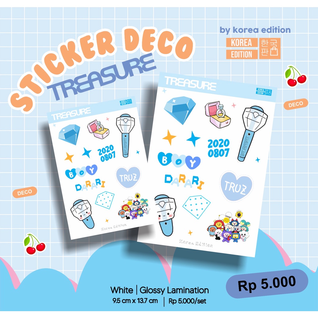 Sticker Deco Treasure Kpop Vinnyl Cutting Just Use Teume Hyunsuk Jihoon ...