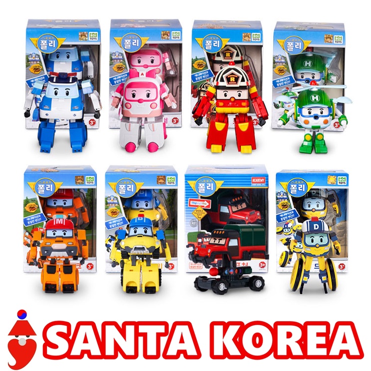 ROBOCAR POLI ☆ Transformation robot POLI, Amber, Roy, Helly, Mark ...