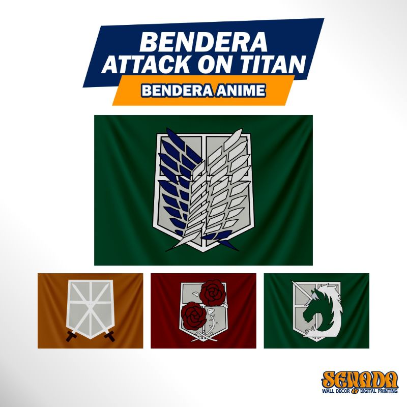 Attack On Titan Flag Anime Flag Poster Logo Attack On Titan Room ...