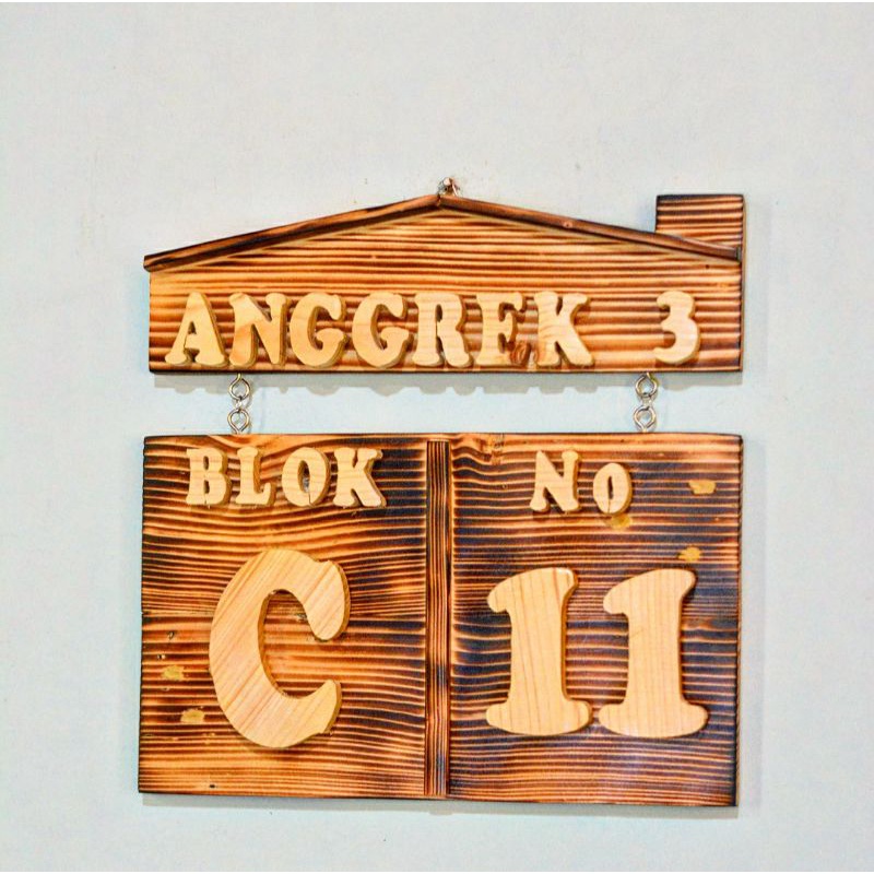 KAYU Custom house numbers free from Dutch teak wood | Shopee Malaysia