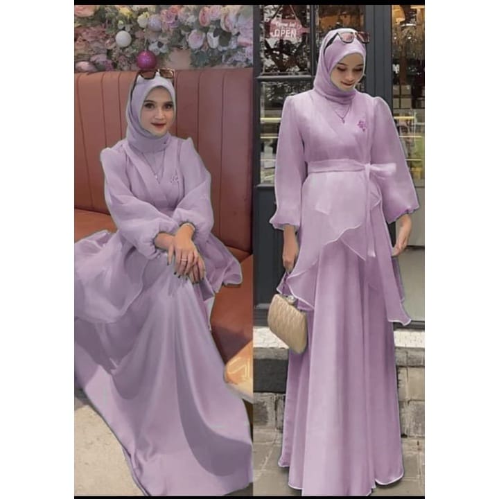 GAMIS LUCSYA OUTER FREE BROSS / GAMIS ONE SET WITH OUTER ORGANZA ...