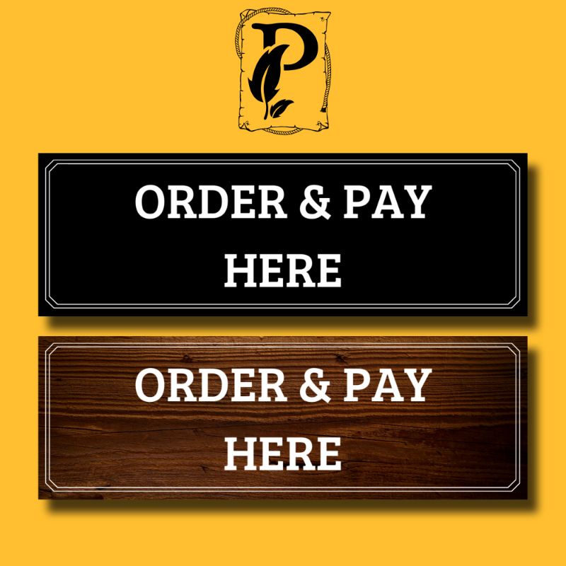 HIASAN DINDING Order & Pay Here Sign Board, Wall Decor, Wall Decoration ...