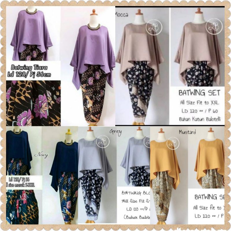 Top BATWING KEBAYA BATWING UNIFORM PAGER ayu OLIVE JUMBO bridesmaid ...