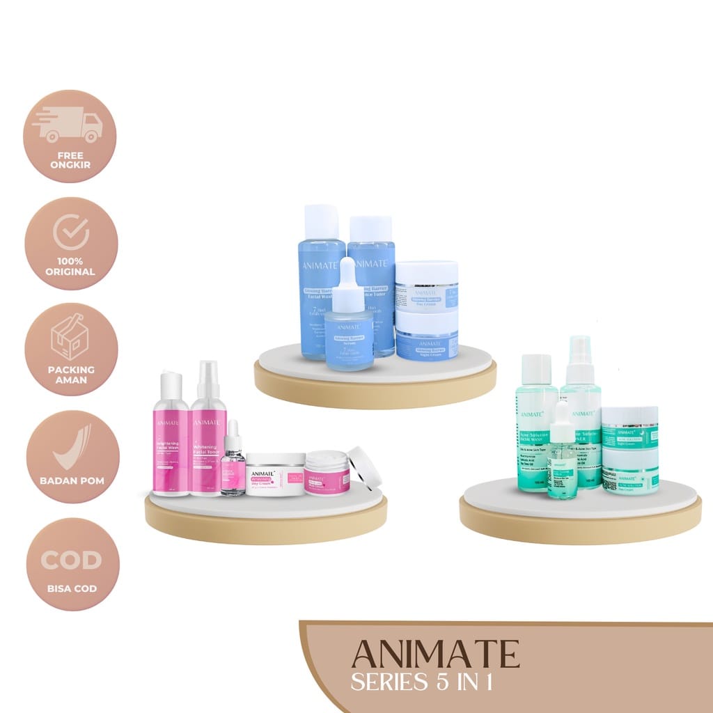 Animate Instant Whitening Series 5in1 II Facial Skincare Package I ...