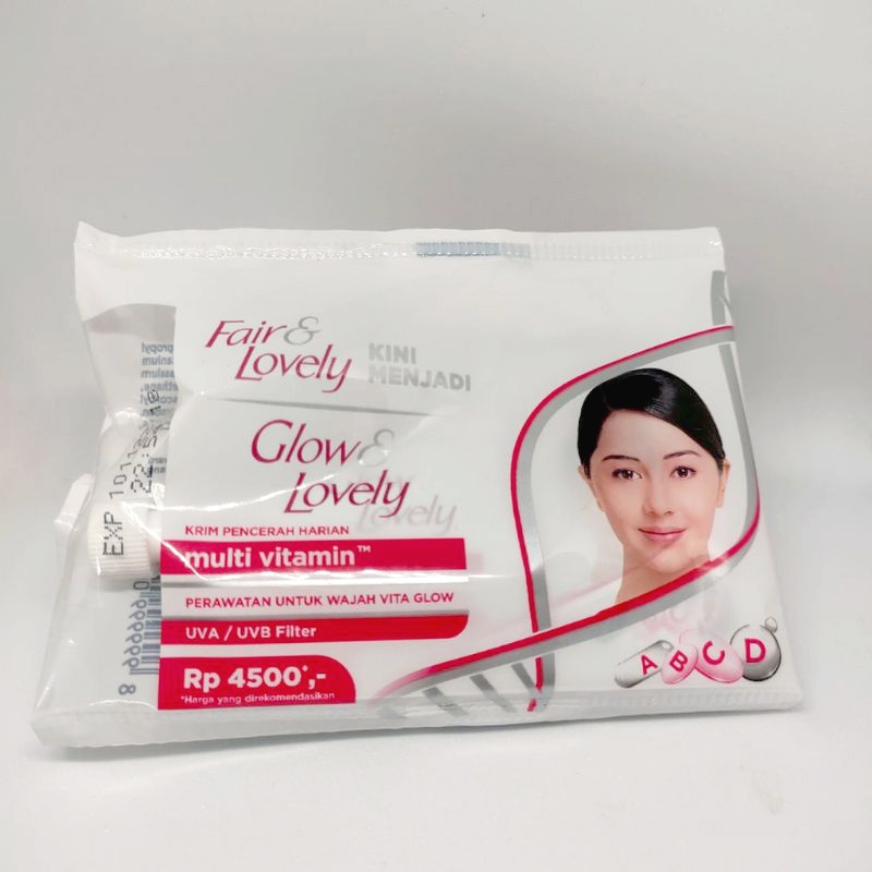 Fair & Lovely Cream Multivitamin Sachet//Air & Lovely Glow Lovely V/itamin C Cream Sachet//Air ...