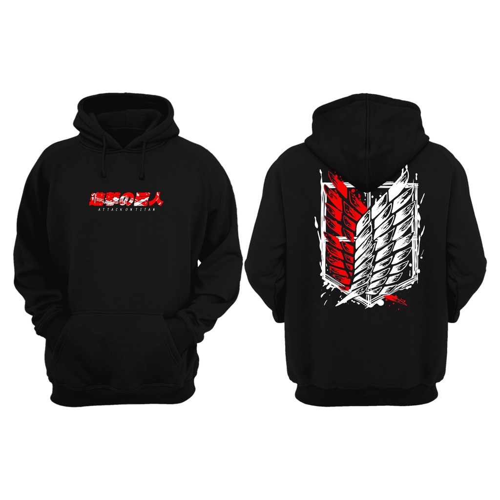 HITAM Hoodie Sweater Attack on titan Anime manga premium Hoodie Sweater ...