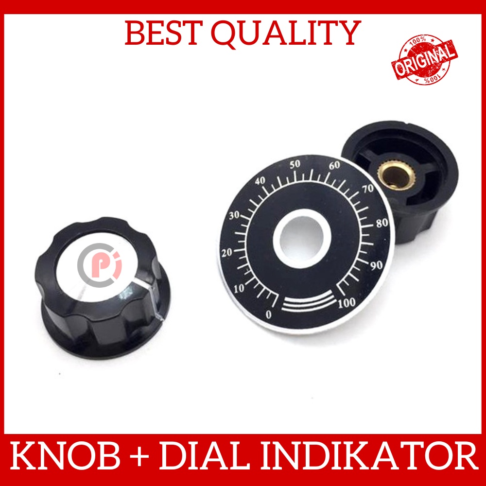 Potentiometer knob Cap & Counting dial Indicator 0-100 Scale knob ...