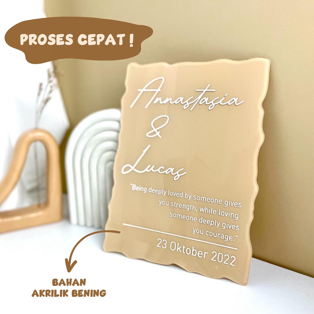 KAYU Acrylic Paper Names Wedding Dowry Torn Paper Acrylic Mirror ...