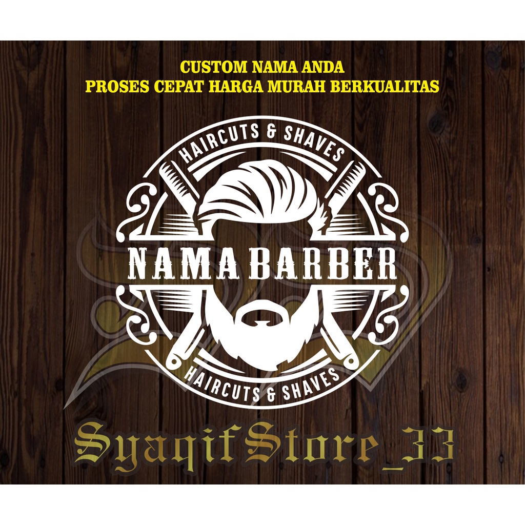 Sticker CUSTOM BARBERSHOP BARBER SHAVE CUTTING | Shopee Malaysia