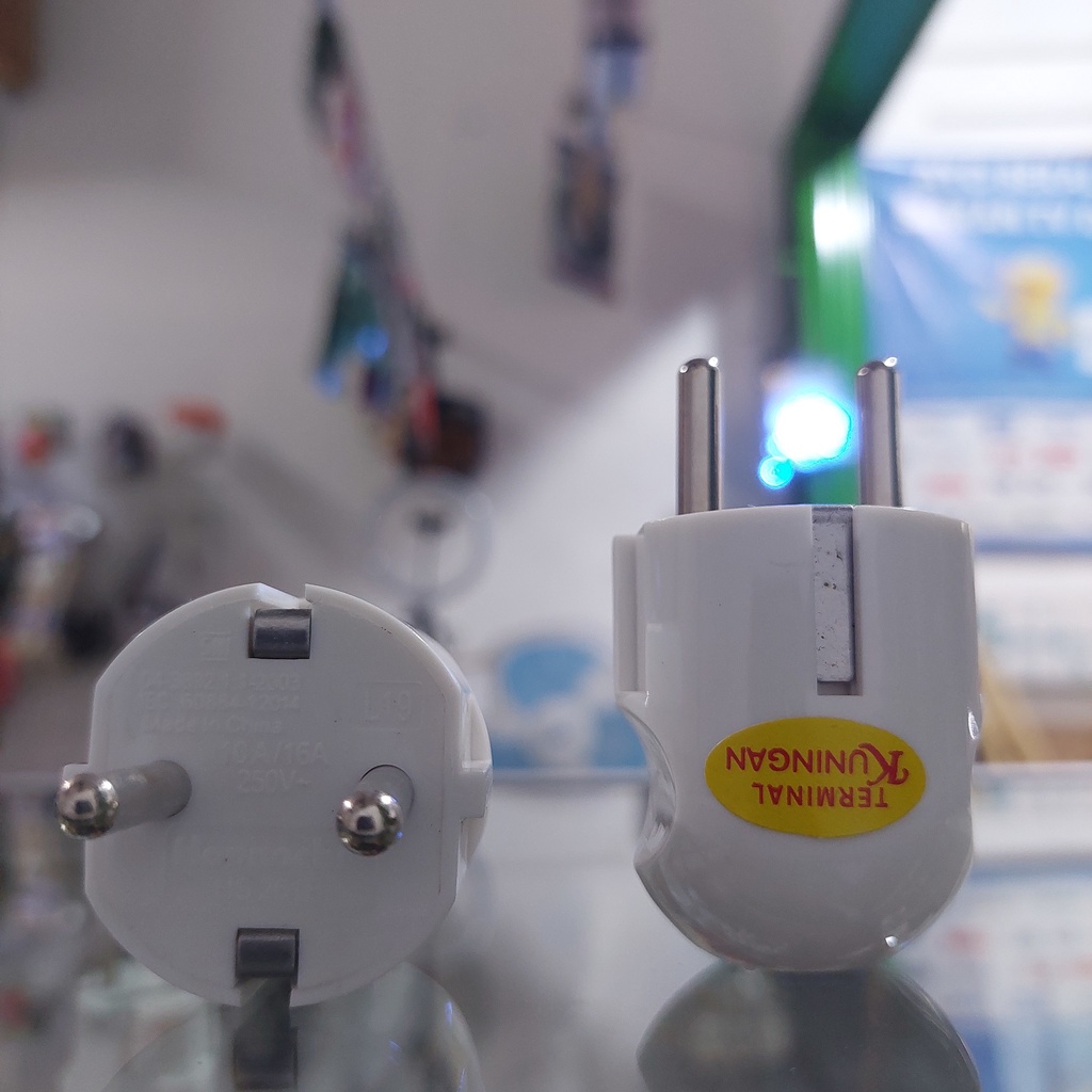 PUTIH Broco Round Ground Plug White Cable Power Plug | Shopee Malaysia