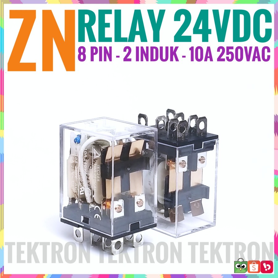 Zn Relay 24V 8pin 2 Parent Coil 24VDC Switch 10A 250VAC LY2N 8p LY2 | Shopee Malaysia