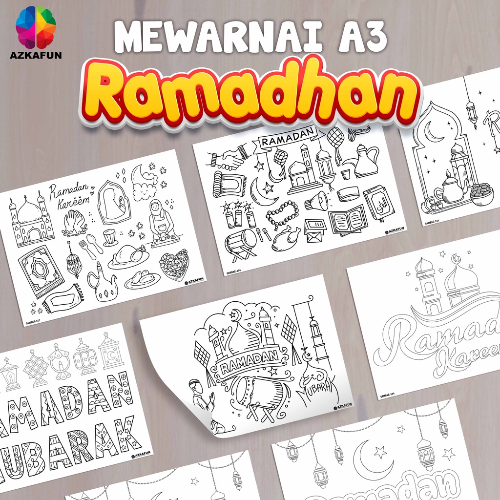 Ramadhan A3 Coloring Paper - children's coloring sheets | Shopee Malaysia