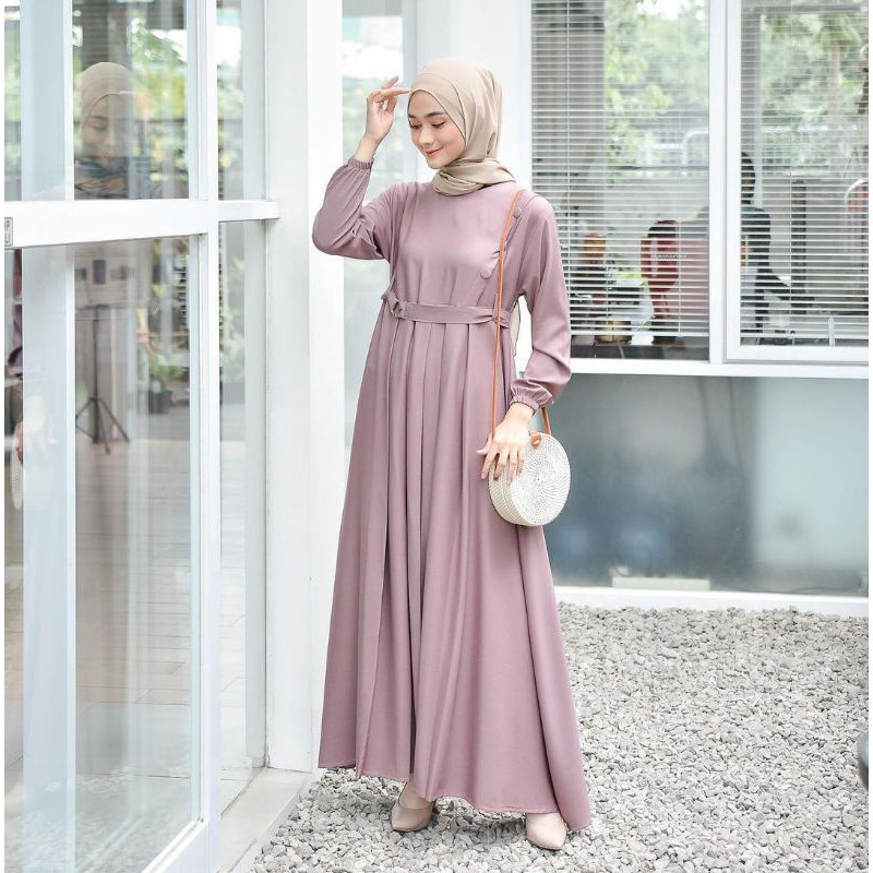 Gamis Syari Women Crinkle Airflow Muslim Dress Premium Latest Dress ...
