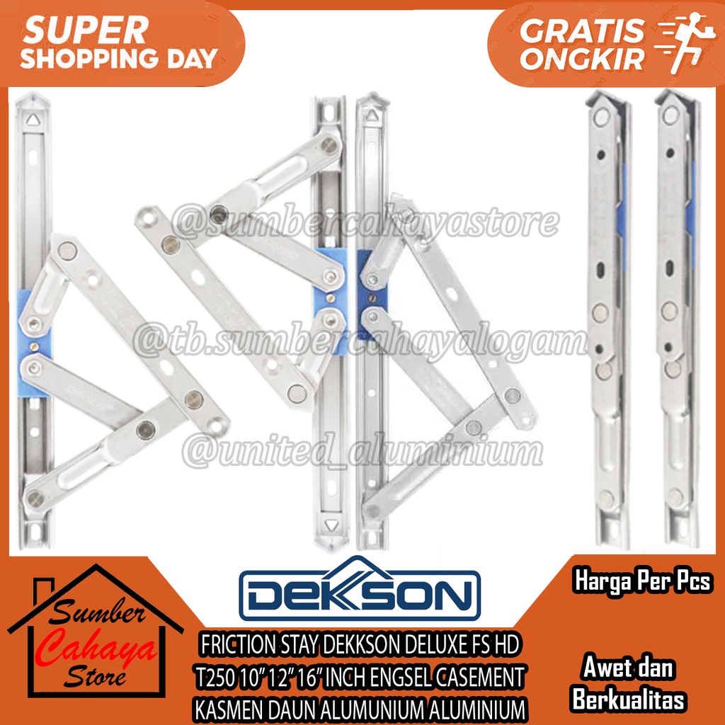 Friction STAY DEKKSON DELUXE FS HD T250 10" 12" 16" 18" 22" 28" INCH ...