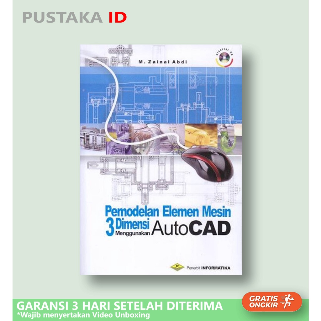 MESIN 3d Machine Element Modeling Book Using Autocad + Cd - Original ...
