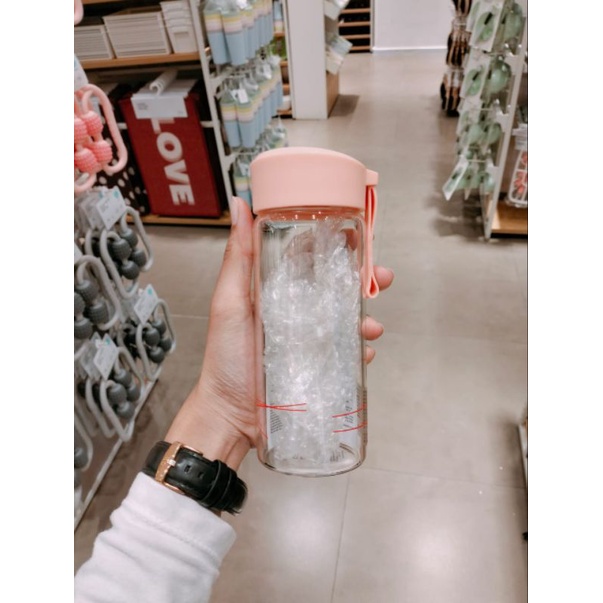 Miniso High Borosilicate Glass Bottle with Lifting Lanyard - 300ml ...