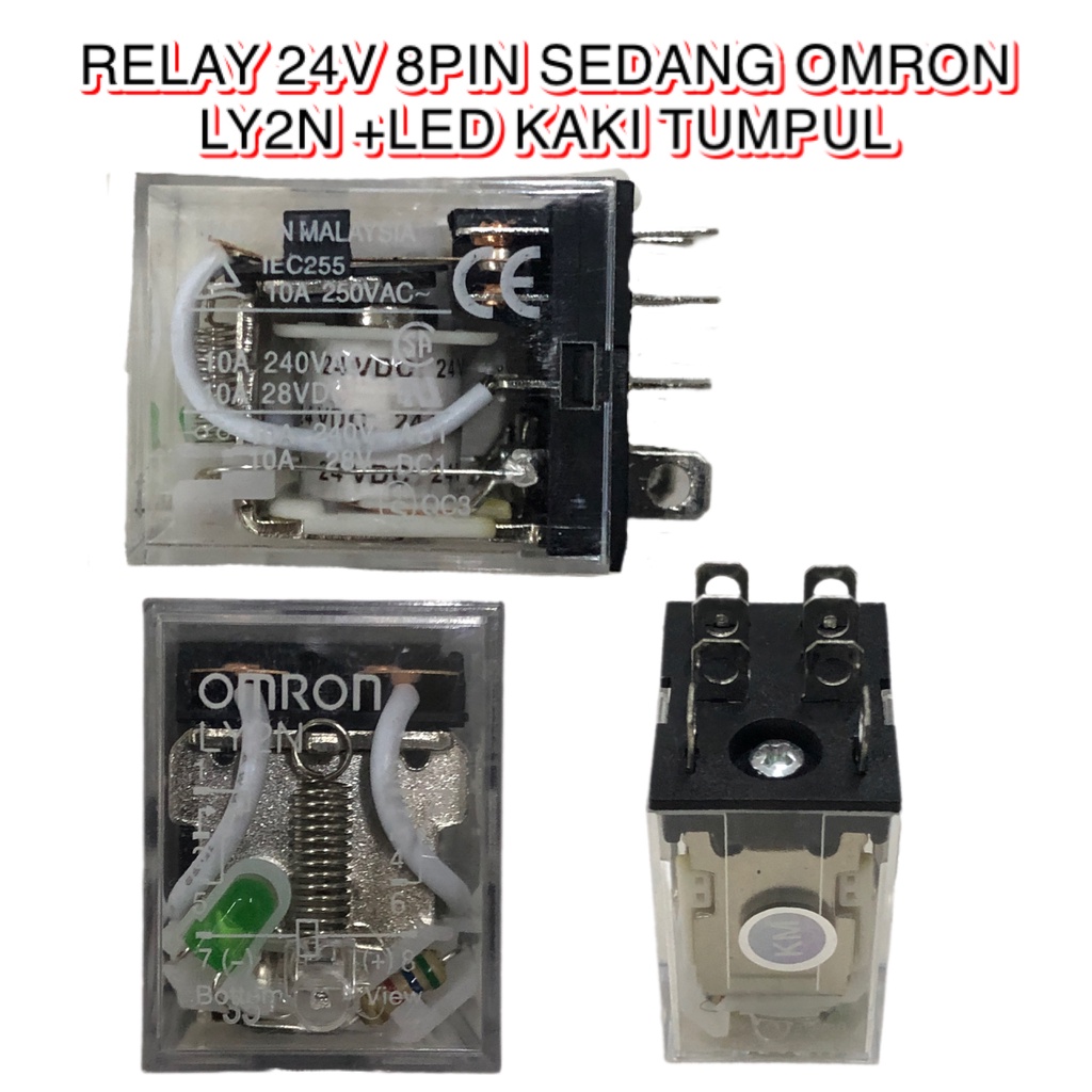 Relay 24V 8PIN SDG OMRON LY2N +LED Blunt Legs | Shopee Malaysia