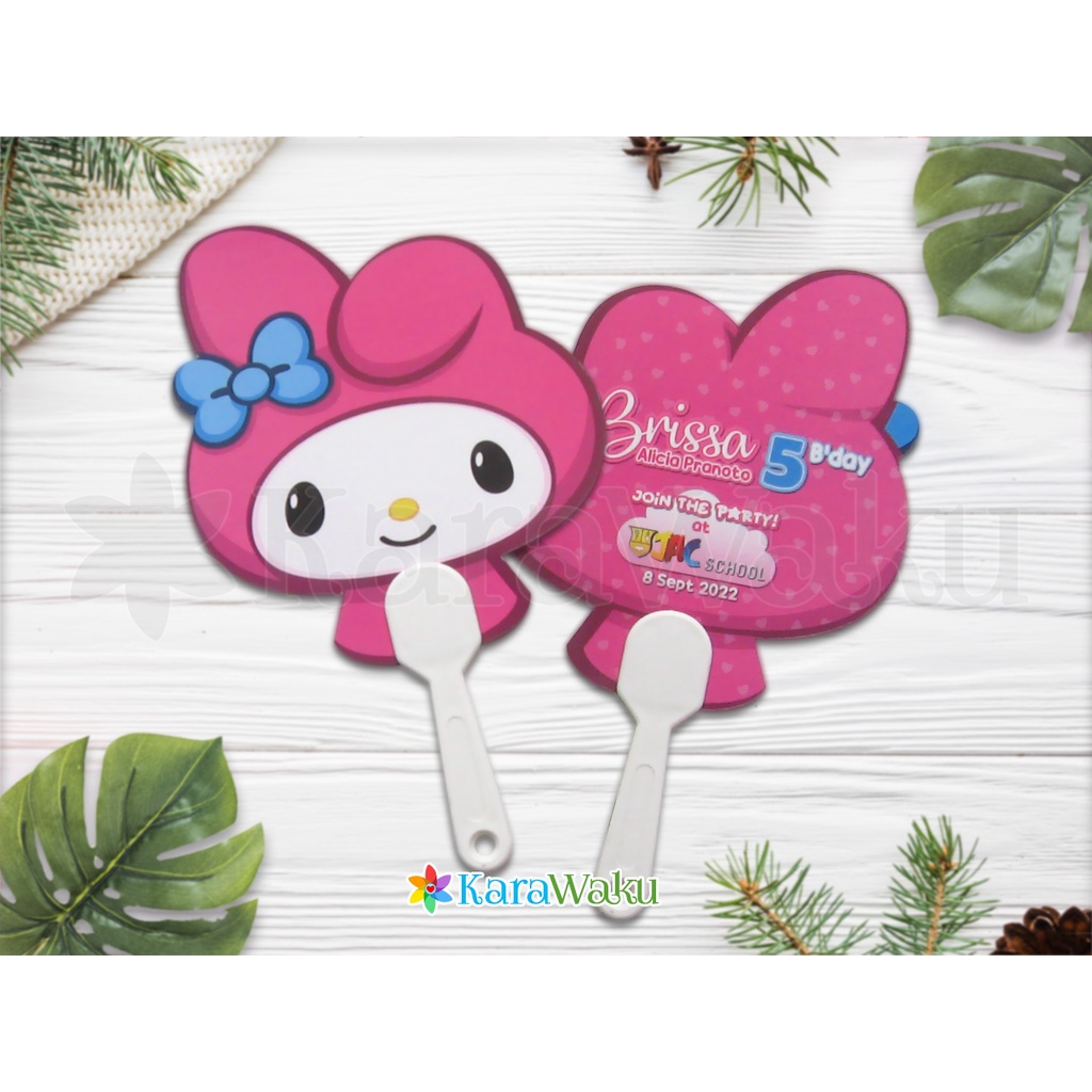 My Melody Invitation Handfan / Melody HK Hello Kitty Fan Birthday ...